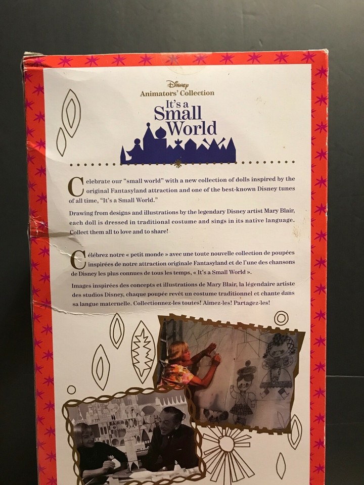 It's a Small World India Doll Disney Singing Animators' Collection NRFB ...