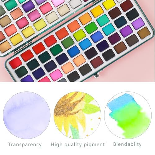 Watercolor Paint Set 100 Colors in Portable Box Travel Watercolor Set ...