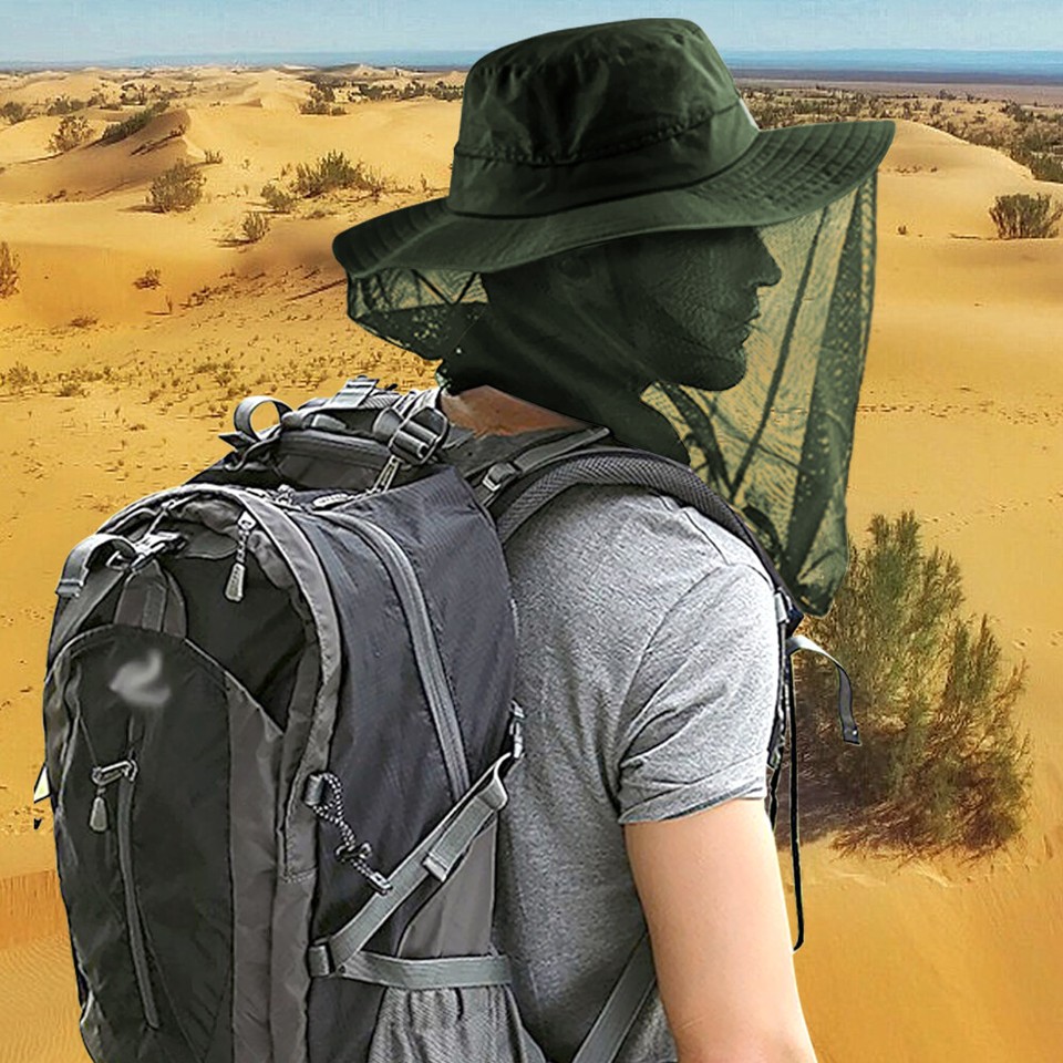 Anti-Mosquito Bee Insect Bug Head Net Hat Sun Protection Mesh Cap For ...