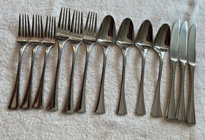 13 PCs Mikasa ARTICUS Stainless Flatware Knives, Salad, Dinner Forks Soup Spoons | eBay