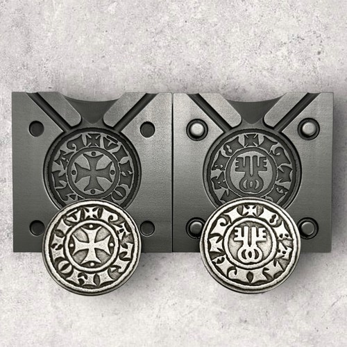 SILVER GROSCHEN COIN (Ancient Italy 1200's A.D.) - 2 Sided Graphite ...