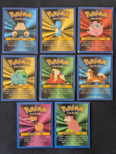 1999 Pokemon Game Tip Card Kellogg's Canada Cereal Promo SNORLAX ...