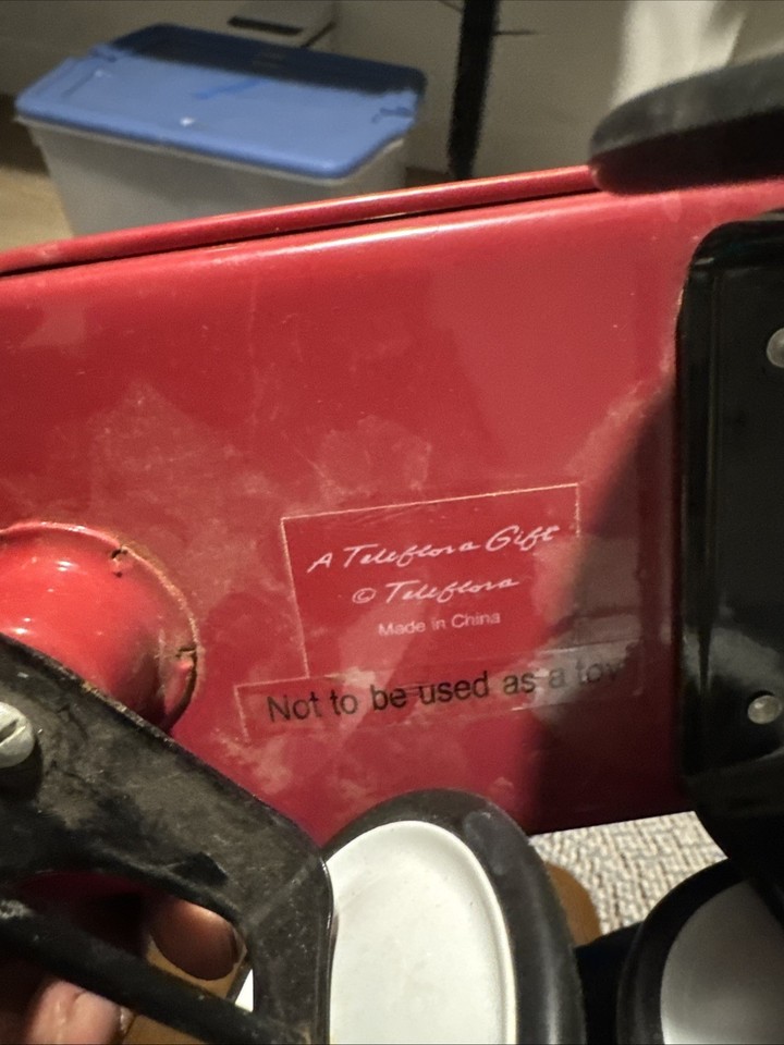 Vintage Little Red Metal Wagon 5” Tall Home Decor / Gift Basket / Doll ...