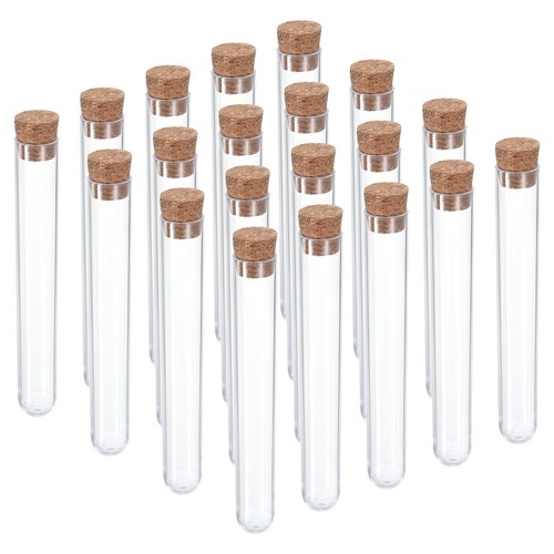 9ml Plastic Test Tubes with Cork Stoppers, 20Pcs 100x15mm Tubes ...