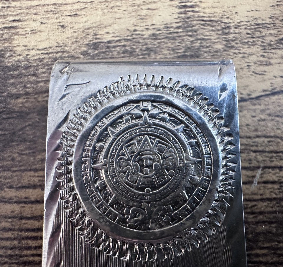 Vintage Sterling Silver 925 Mexico Aztec Calendar and Pyramid Money ...