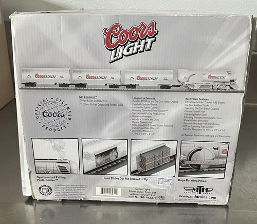 MTH O Gauge RailKing Coors Light Silver Bullet Train Set PS.2 30-1433-1 ...