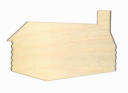 Log Cabin Unfinished Wood Shape Cut Out LC1901 Crafts Lindahl ...