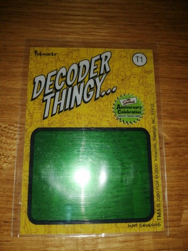 The Simpsons Trading Cards Inkworks Decoder Thingy Les Simpson Cartes ...