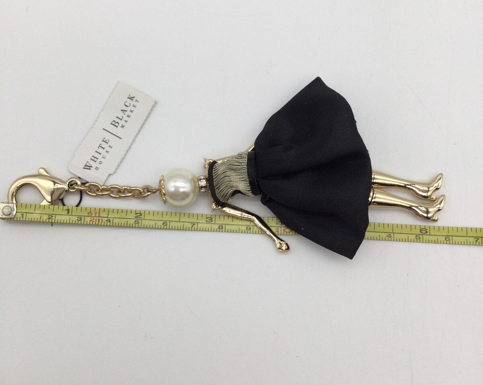 White House Black Market Ladies Key Chain Holder Charm “ Black Dress ...