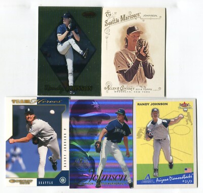 Randy Johnson 5 Baseball Card Lot HOF MARINERS D-BACKS YANKEES EXPOS ...