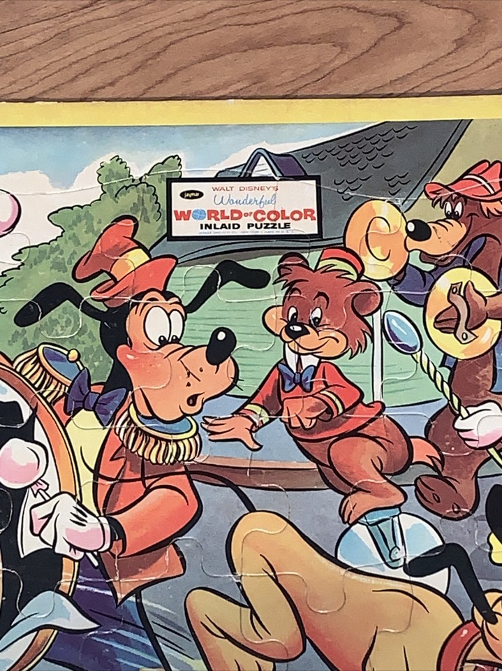 Vintage Jaymar Inlay Inlaid Jig Saw Puzzle Walt Disney Goofy's Circus ...