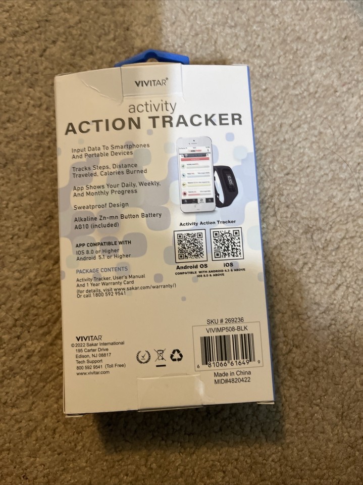 Vivitar activity Action Tracker Fitness Black Color IOS & Android | eBay