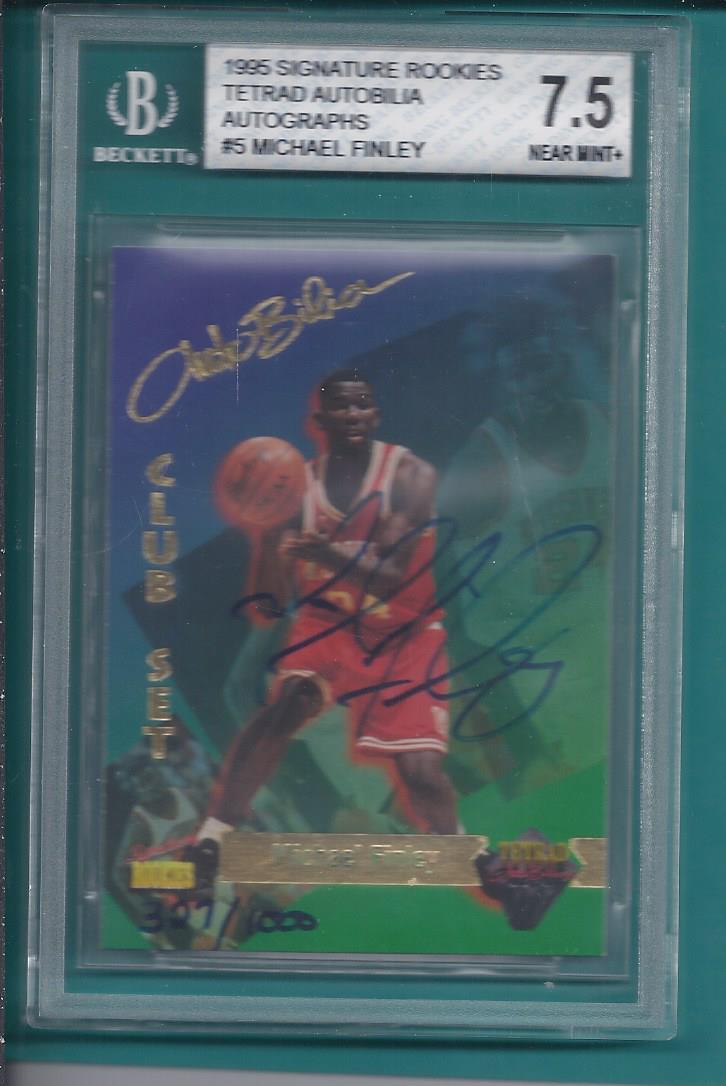 1995 Tetrad Rookie Autograph MICHAEL FINLEY #5 Near Mint +7.5 | eBay