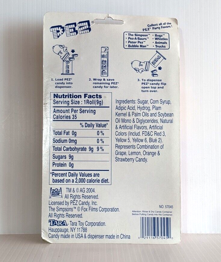 BRAND NEW The Simpsons Pez Candy Dispensers Homer Bart Lisa Marge 2004 ...