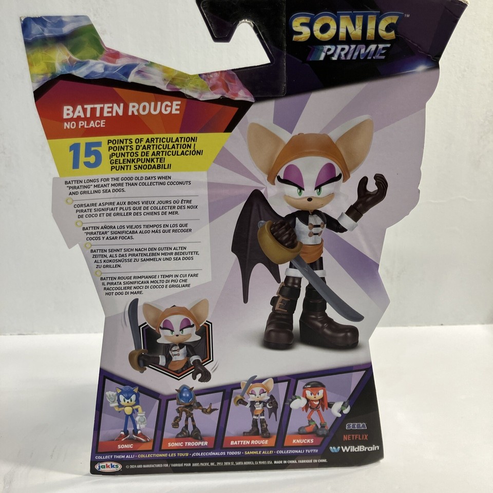 2024 Sonic The Hedgehog BATTEN ROUGE 5" Action Figure Netflix Sonic ...