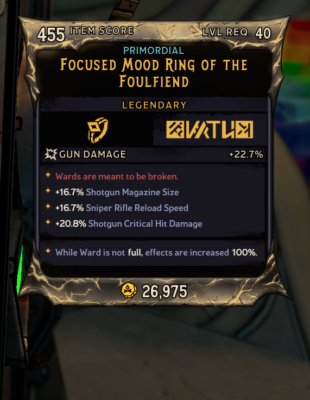 Tiny Tina's Wonderlands PRIMORDIAL Mood Ring (Gun/SG-Reload/Mag/Crit ...