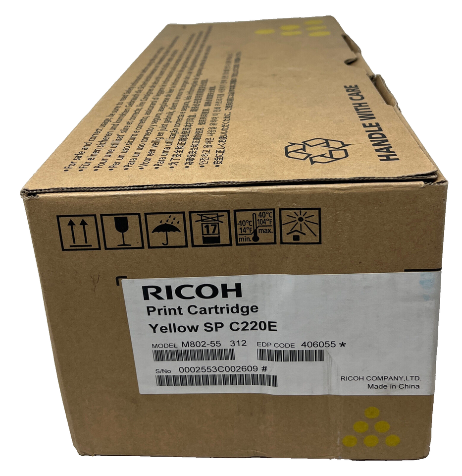 RICOH 406055 Original Yellow Toner For Aficio SP C220/SP C221/SP C240 ...