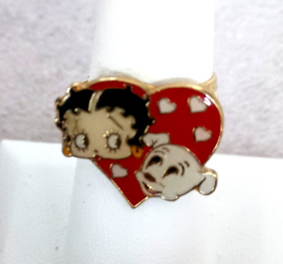 Rare Vintage Betty Boop & Pudgy Comic Collectible Ring 1990s New NOS | eBay