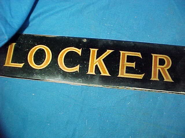 Orig 1930s " LOCKER ROOM " Vintage GYM Lucite SIGN 18 x 3 Gold on Black ...