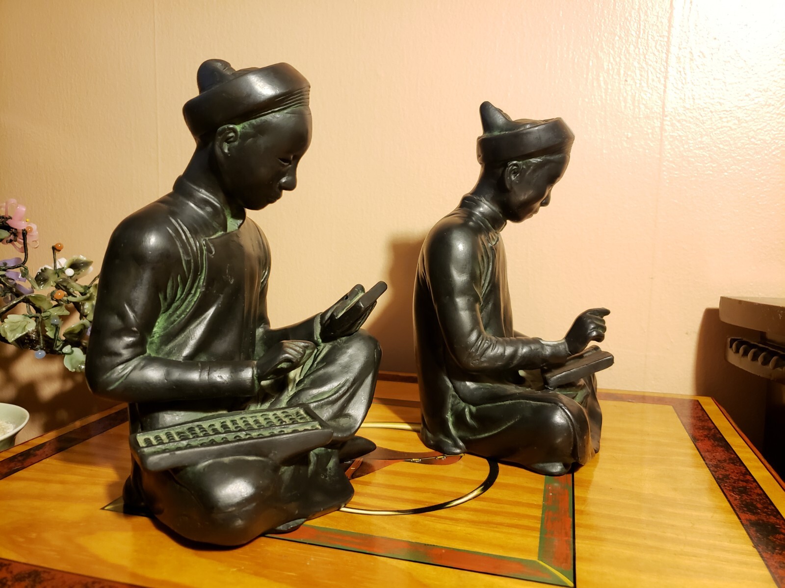 Vintage Austin Productions USA Pair Of Chinese Scribe And Mathematician ...