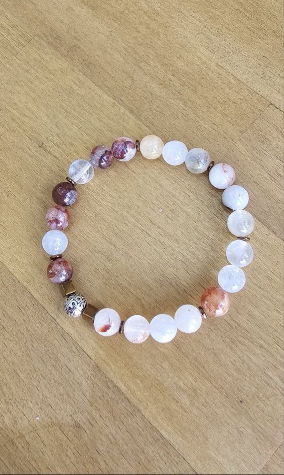 Hematoid Quartz Natural Stone Bracelet – Focus, Balance & Grounding ...