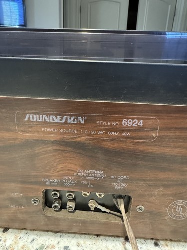Sound Design 6924 Stereo Dual Cassette Player Vintage Turntable W/orig ...