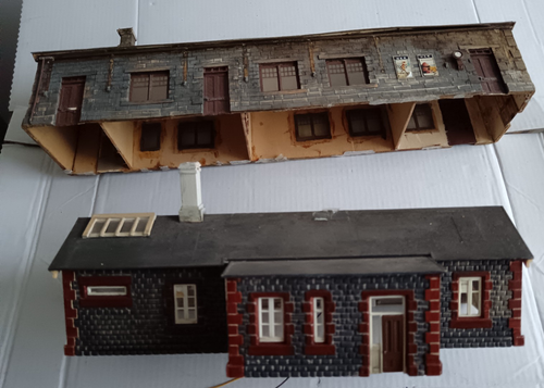 2 x Large OO gauge scratch built station buildings - well made but need ...