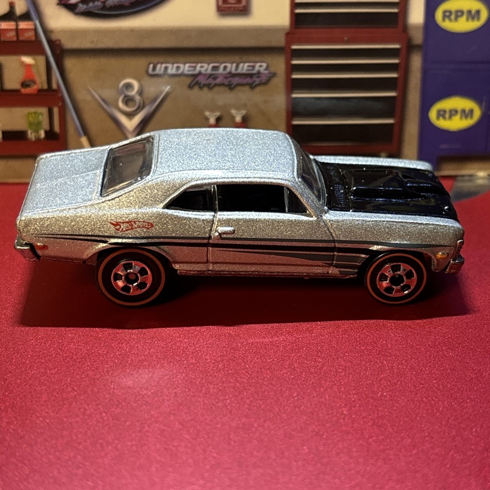 2008 Hot Wheels SILVER 68 CHEVY NOVA 1/64 SINCE 68 TOP 40 W REDLINE ...