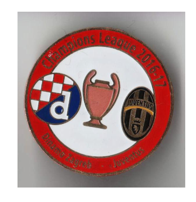 football soccer pin badge Dinamo Zagreb Croatia - Juventus Italy 2016 ...