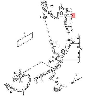Genuine VW SEAT Sharan Coolant Hose With Quick Release Coupling ...