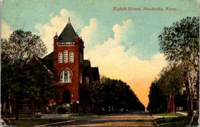 Eighth Street Neodesha Kansas Old Postcard Posted 1912 | eBay