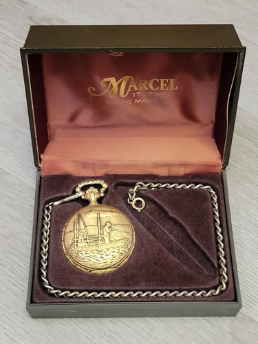 Marcel Beautiful Vintage 17 Jewels Mechanical Pocket Watch, Swiss Made ...