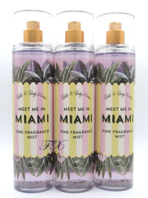 BATH & BODY WORKS MEET ME IN MIAMI BODY MIST SPRAY 8 FL OZ (LOT OF 3 ...