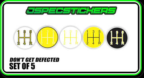 GEAR KNOB SHIFTER STICKER 5 SPEED MANUAL CAR DEFECT H PATTERN IMPORT ...