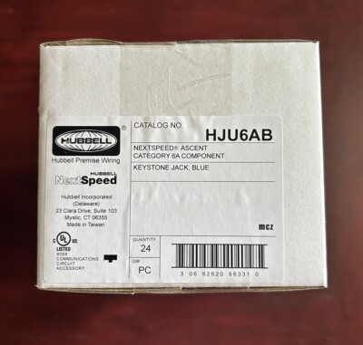 Hubbell HJU6AB. CAT 6A Blue. 24 Pieces. Brand New/sealed. | eBay