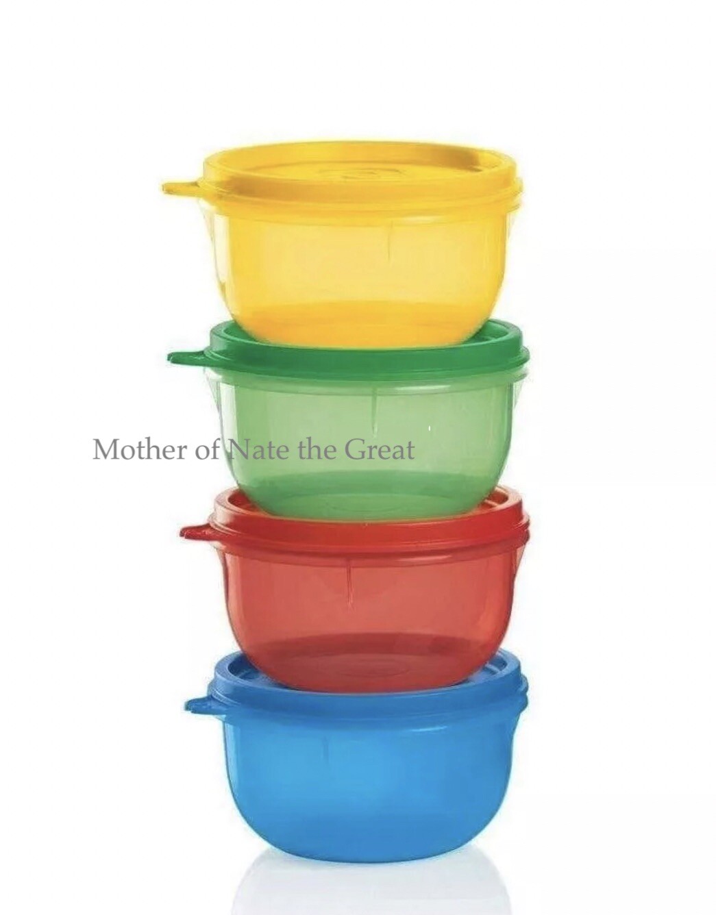 Tupperware Ideal Little Bowls Set 4 Lit'l Snack Cup 8 oz Red Green Blue ...