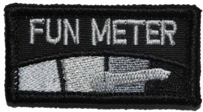 Fun Meter 1x2 Military//Police Funny Patch Hook Backing | eBay