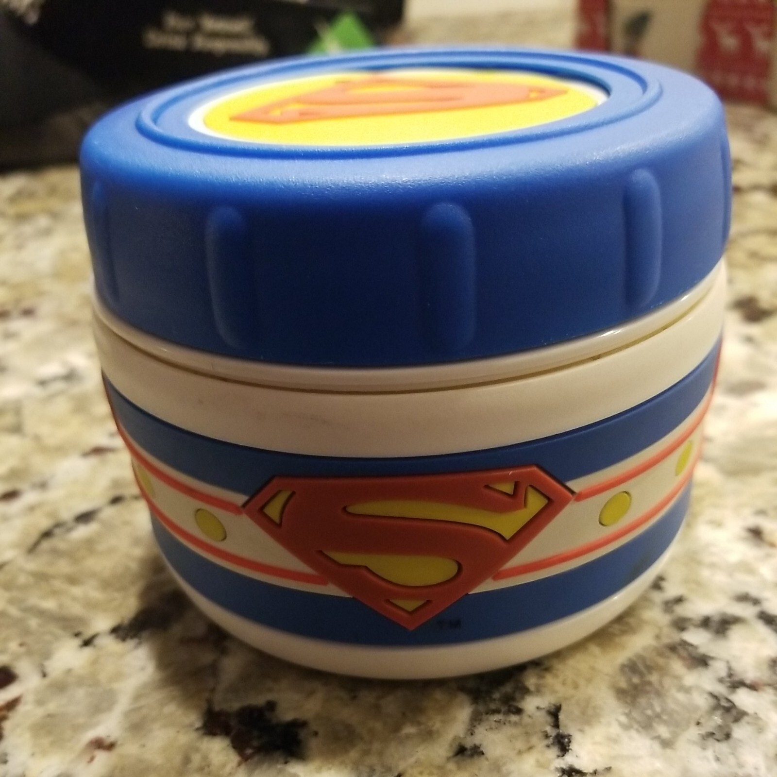 Vintage Superman Thermos Insulated Cold Snack Container- 8 Oz Lunchbox ...