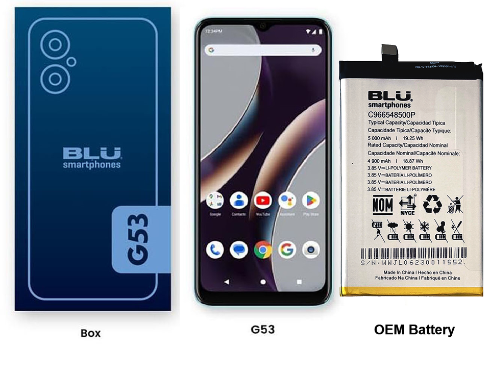 BLU G53 G0850ww G0851ww Original OEM BLU Battery C966548500P 5000mAh 19 ...