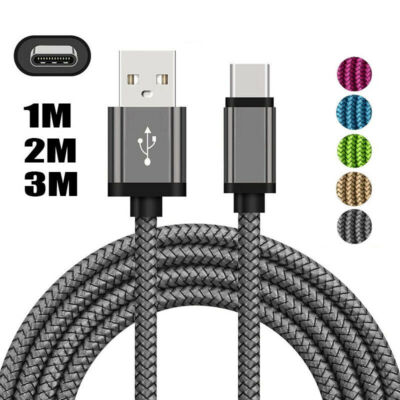 USB to Type C Charger Cable 3A Fast Charging Lead Data Cord for Samsung ...