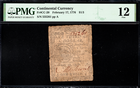 Continental Currency Fr#CC-20 February 17, 1776 $1/3 PMG 12 *Fugio Note ...