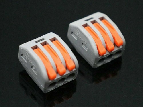 2/3/5/8 way reusable spring lever terminal block cable connector fix ...