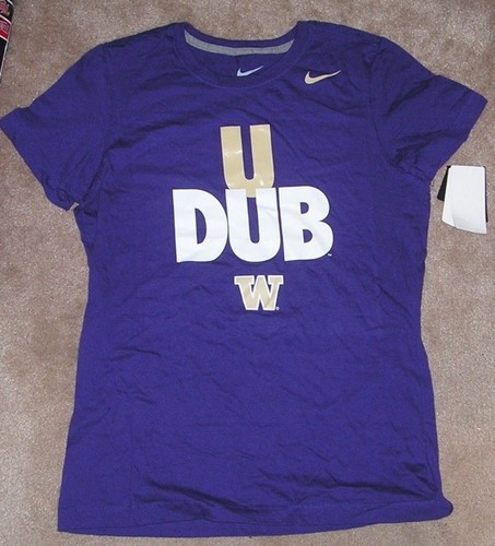 NEW NIKE NCAA Washington Huskies T Shirt Women Ladies XL X-Large Fitted ...