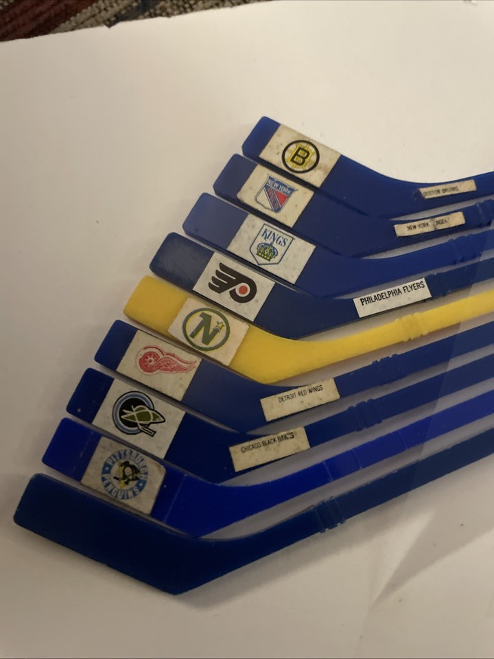 1970-76 ORANGE PRODUCTS NHL HOCKEY KIT MINI STICKS (9) OAKLAND SEALS ...