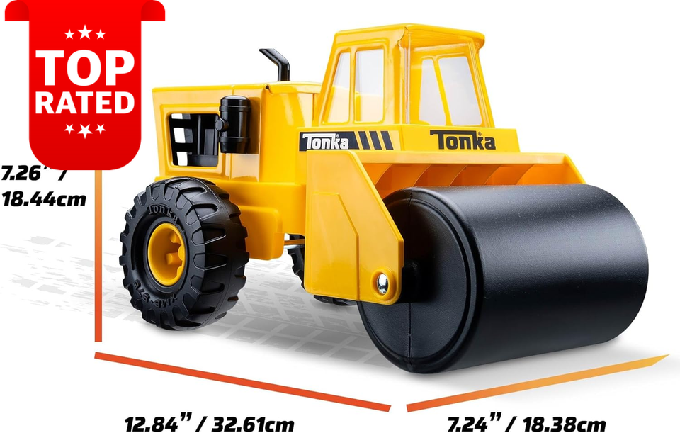 Heavy Duty Tonka Steel Steam Roller Realistic Action Toy for Kids Ages ...