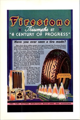 1933 Firestone Tires Vintage Color Print Ad Automobile Ephemera Rubber ...