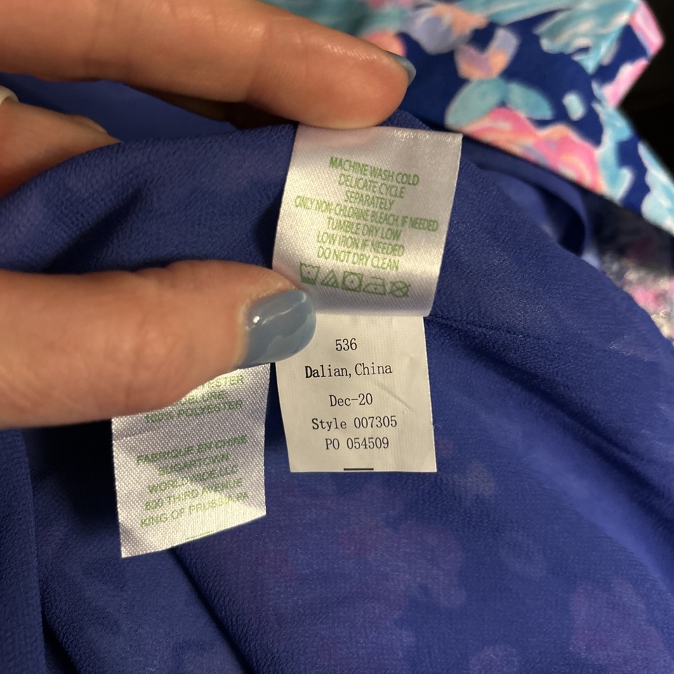 Lilly Pulitzer Tabby Scallop Halter Shift Dress Corsica Blue Toucan ...