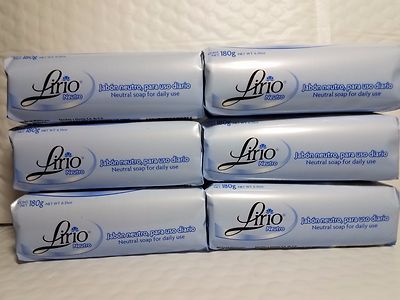 6 PACK LIRIO NEUTRO BAR SOAP 180 GR. JABON DE TOCADOR NEUTRAL SOAP ...
