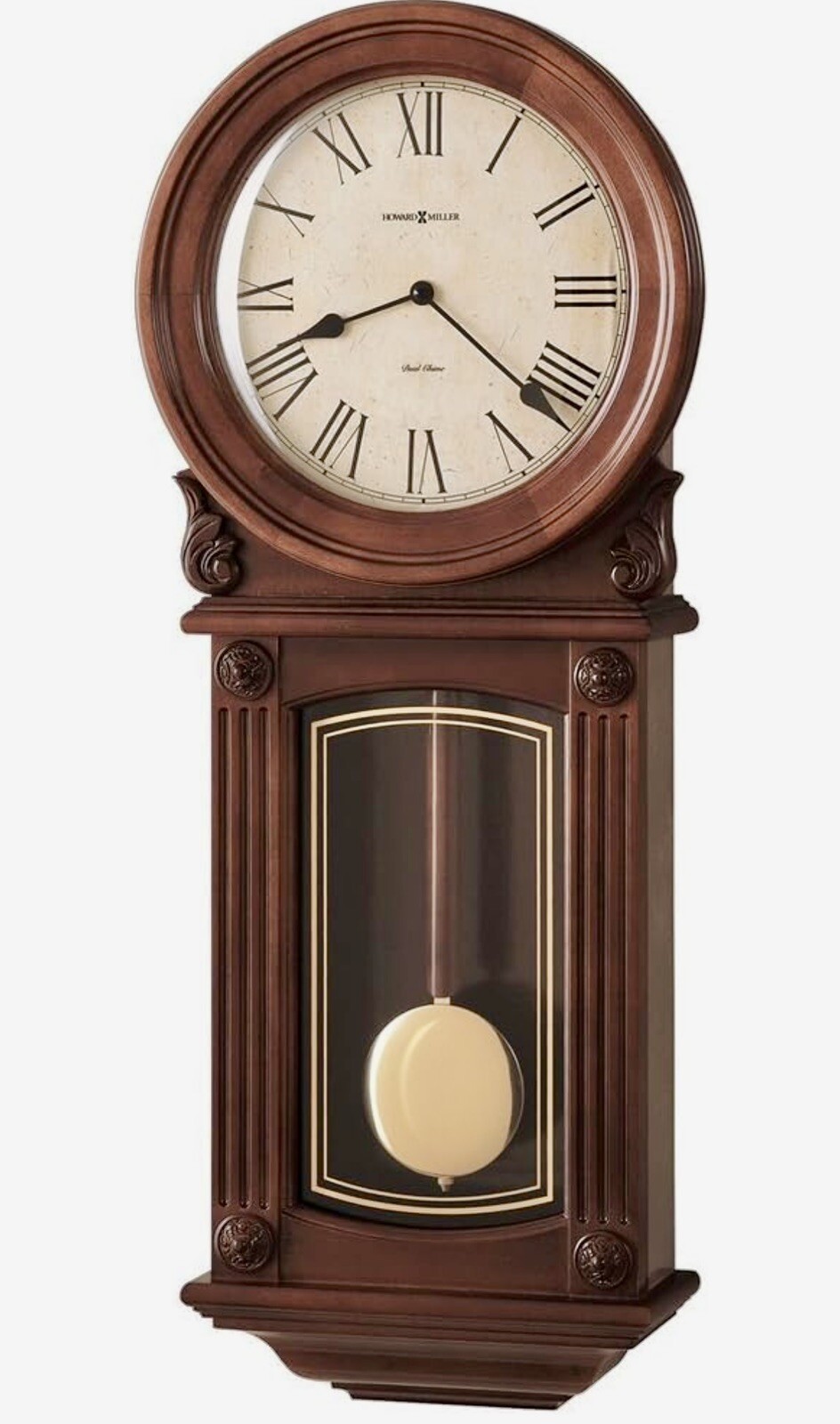 Howard Miller 77th Anniversary Wall Clock Pendulum Dual Chime 625-290 ...