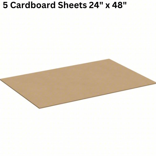 5 - Cardboard Sheets 24" x 48" Corrugated Kraft 5/32" Thick Single Wall ...